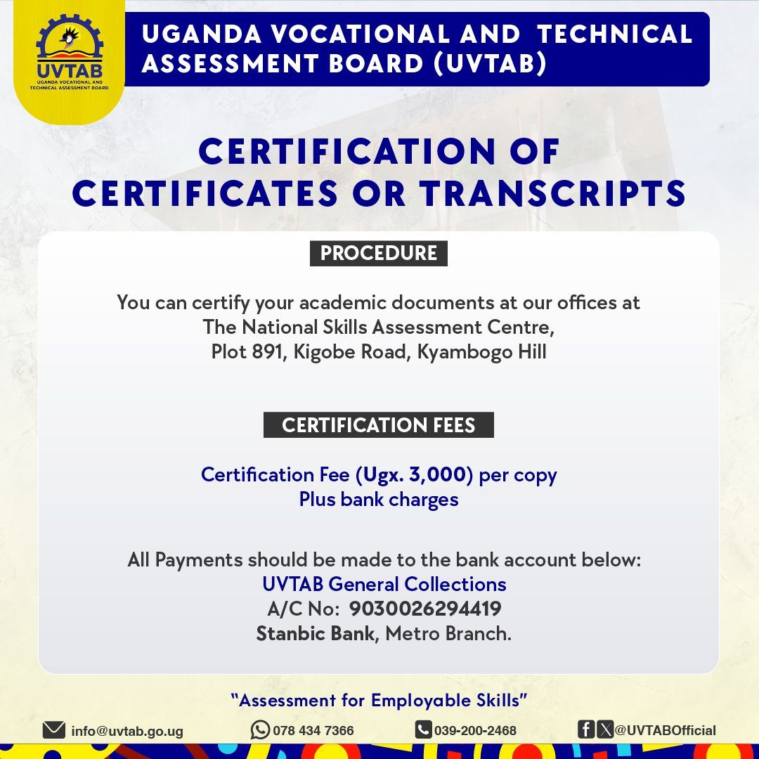 UVTAB - Uganda Vocational and Technical Assessment Board