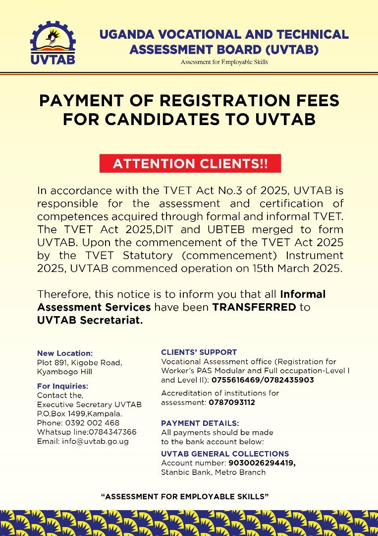 UVTAB - Uganda Vocational and Technical Assessment Board