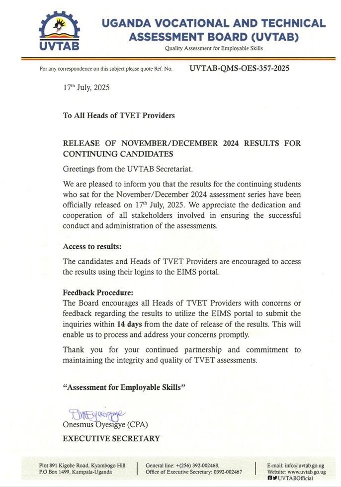 UVTAB - Uganda Vocational and Technical Assessment Board