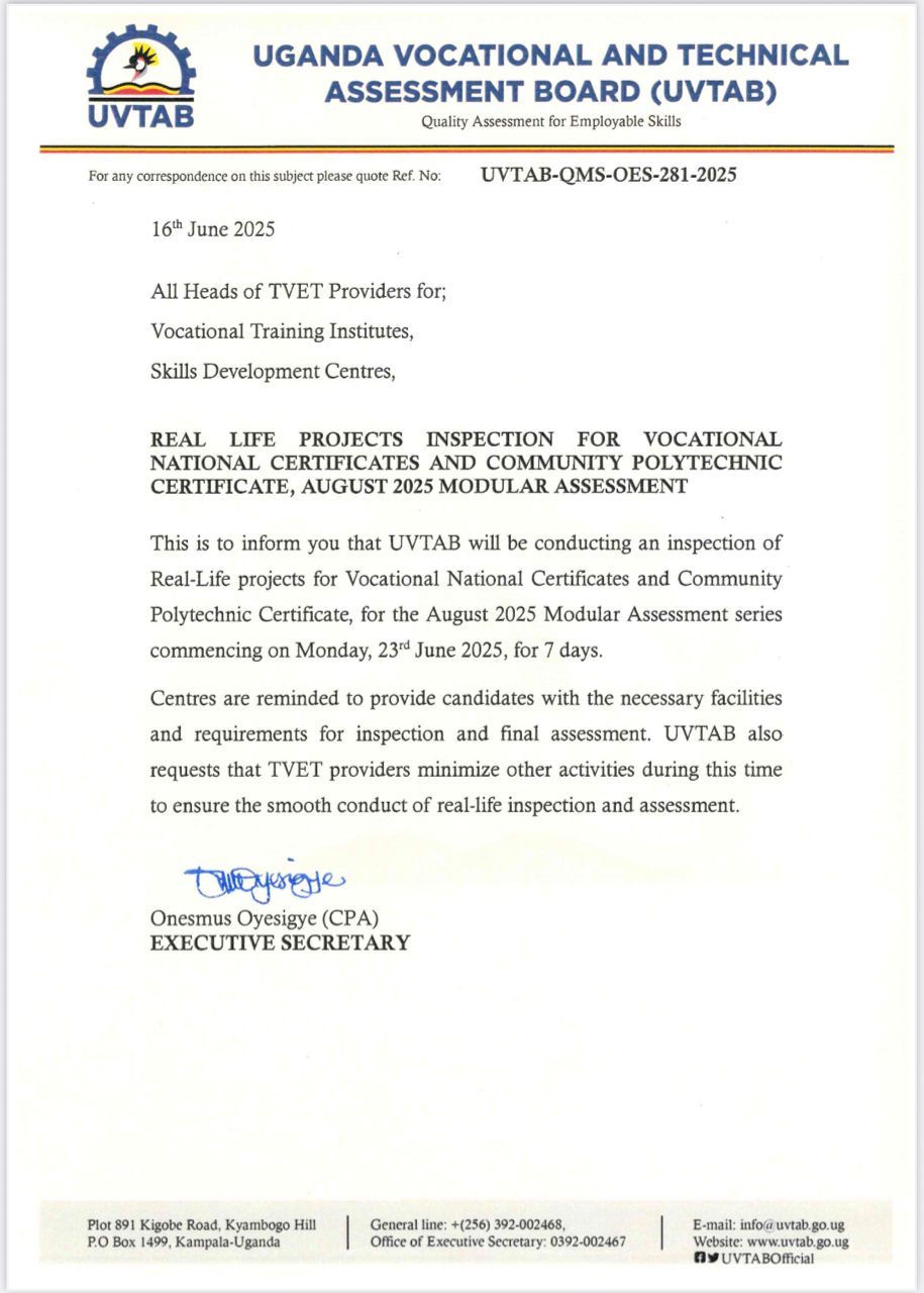 UVTAB - Uganda Vocational and Technical Assessment Board